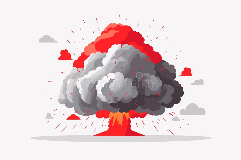 Nuclear Bomb Explosion Vector Flat Minimalistic Isolated Illustration ...