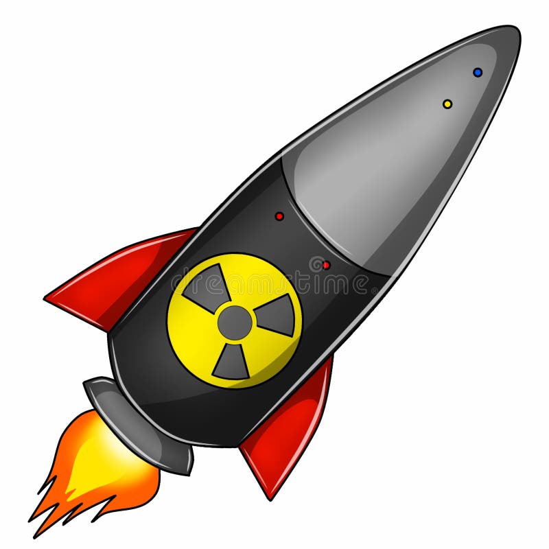Nuclear Bomb Missile Launcher Cartoon Isolated on White Background ...