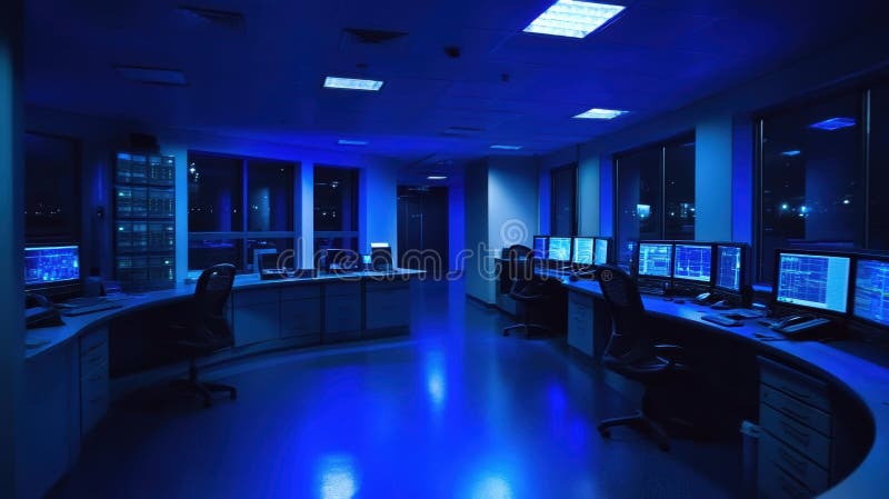 Nuclear Bunker Control Room Monitoring Global Security Stock Photo ...
