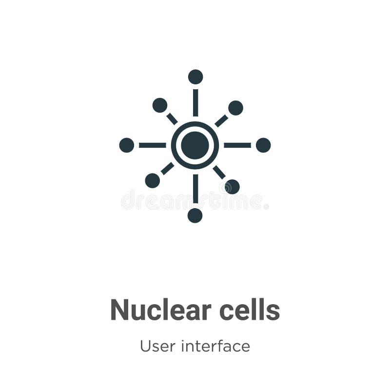 Nuclear Cells Vector Icon on White Background. Flat Vector Nuclear ...