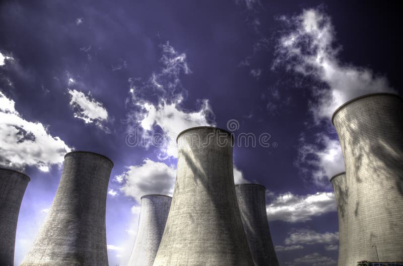 Nuclear cooling tower stock photo. Image of cooling, condensation - 9544216