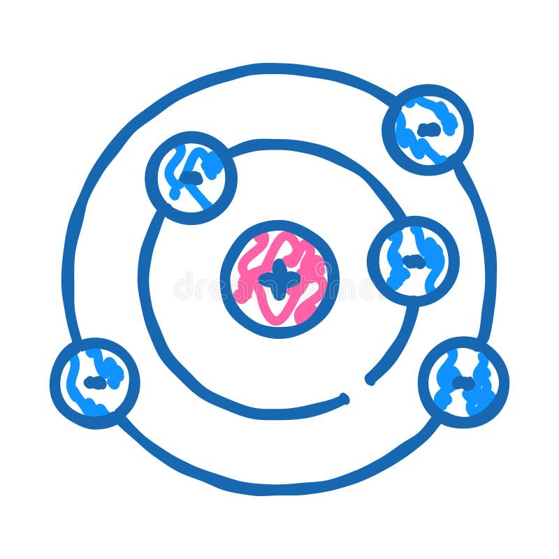 Nuclear Core Icon Doodle Illustration Stock Vector - Illustration of ...