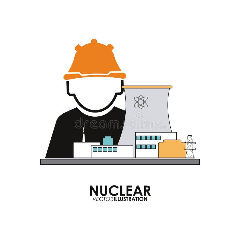 Nuclear Design. Worker and Industry Concept Stock Vector - Illustration ...