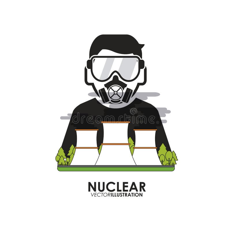 Nuclear Design. Worker and Industry Concept Stock Vector - Illustration ...