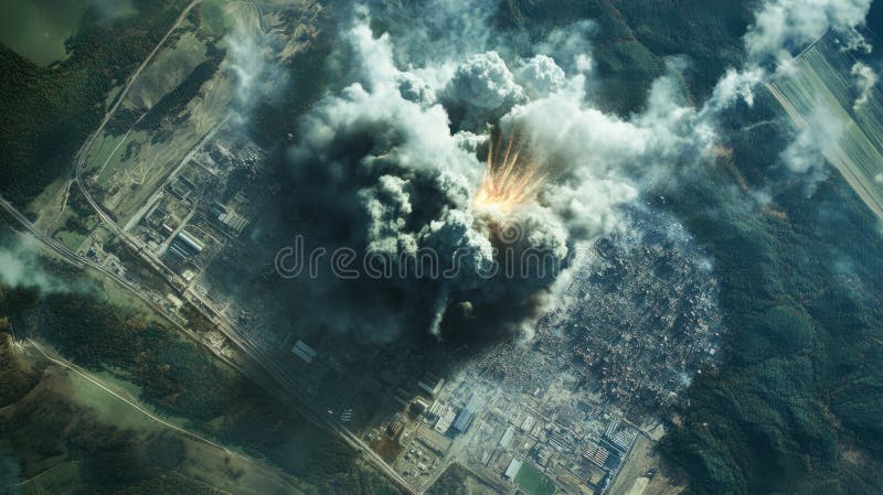 Nuclear Disaster Site from Orbit, Eerie Glow and Spreading Radiation ...