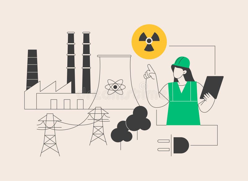 Nuclear Energy Concept Banner Header. Stock Vector - Illustration of ...