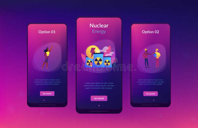 Nuclear Energy App Interface Template. Stock Vector - Illustration of ...
