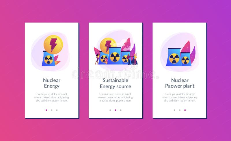 Nuclear Energy App Interface Template. Stock Vector - Illustration of ...