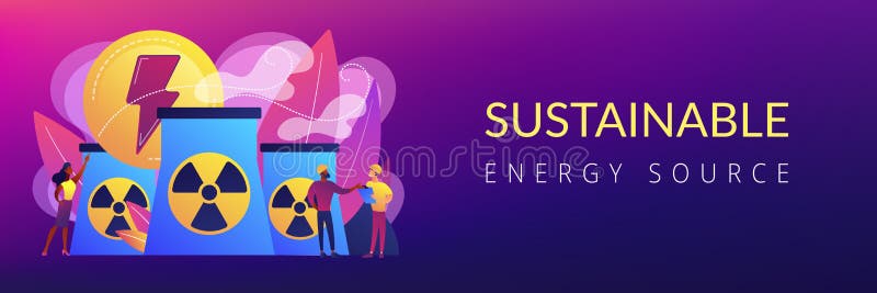Nuclear Energy Concept Banner Header. Stock Vector - Illustration of ...