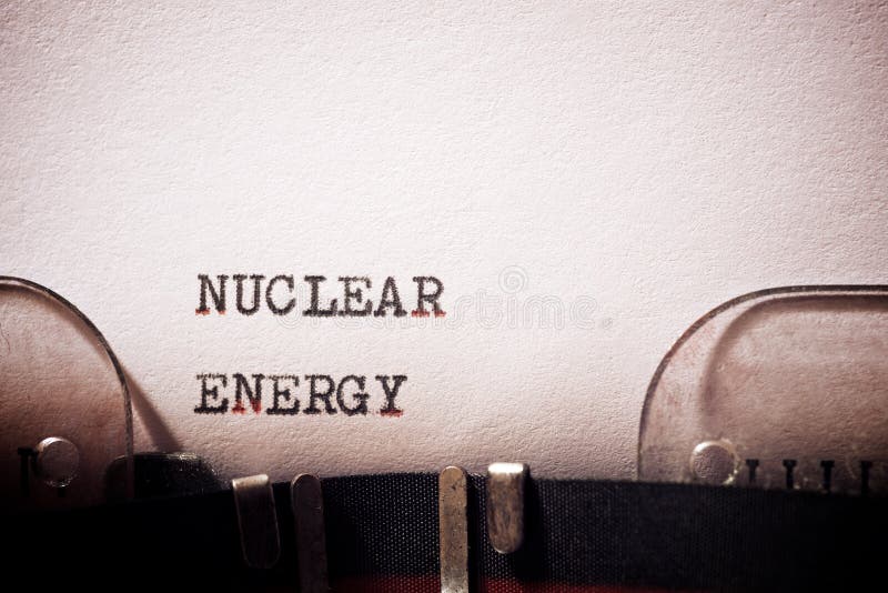 Nuclear energy text stock image. Image of atomic, retro - 209261077