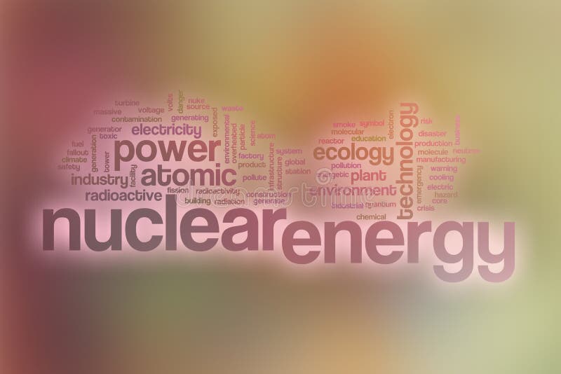 Nuclear Energy Word Cloud with Abstract Background Stock Image - Image ...