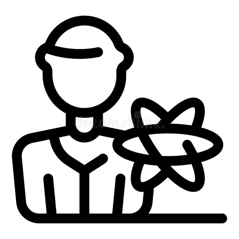 Nuclear Engineer Holding Atom Symbol Representing Nuclear Power ...