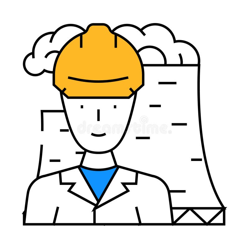 Nuclear Engineer Worker Icon Color Illustration Stock Vector ...