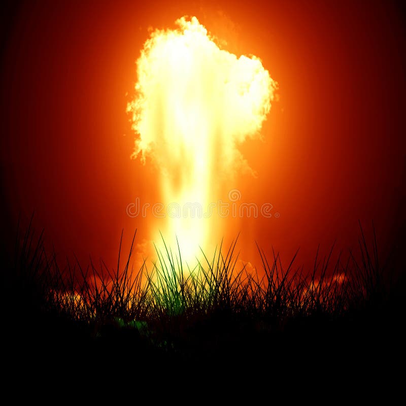 Bright nuclear explosion stock illustration. Illustration of meltdown ...