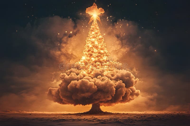 Nuclear Explosion with a Mushroom Cloud As a Form of Christmas Tree ...