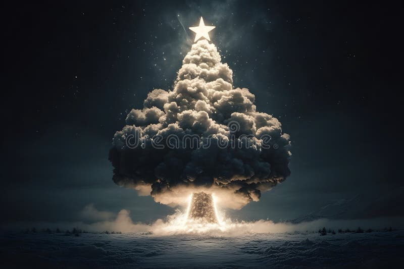Nuclear Explosion with a Mushroom Cloud As a Form of Christmas Tree ...