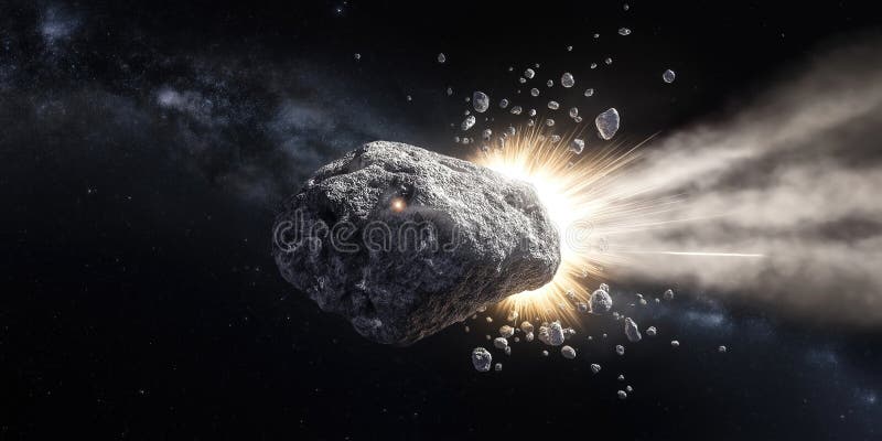 Nuclear Explosion of an Asteroid Creating Debris and Dust Cloud ...