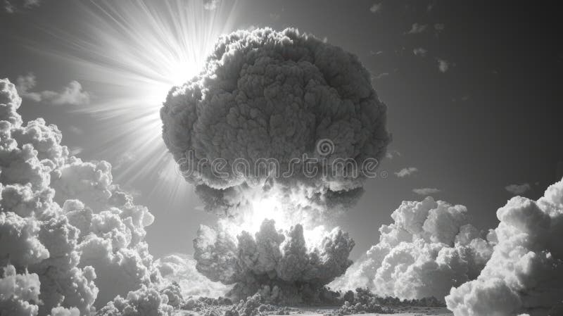 Nuclear Explosion: a Black and White Depiction of Devastation and ...