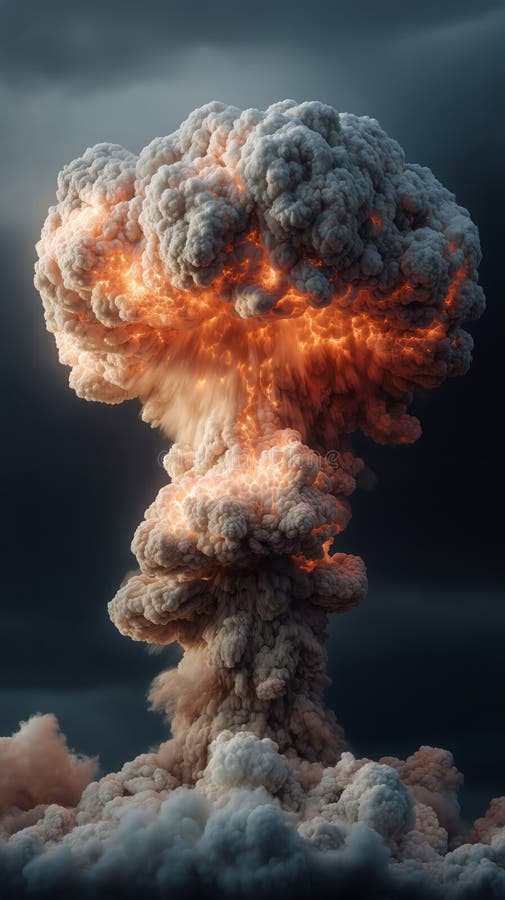Nuclear Explosion Creates Massive Mushroom Cloud Over Desert Landscape ...