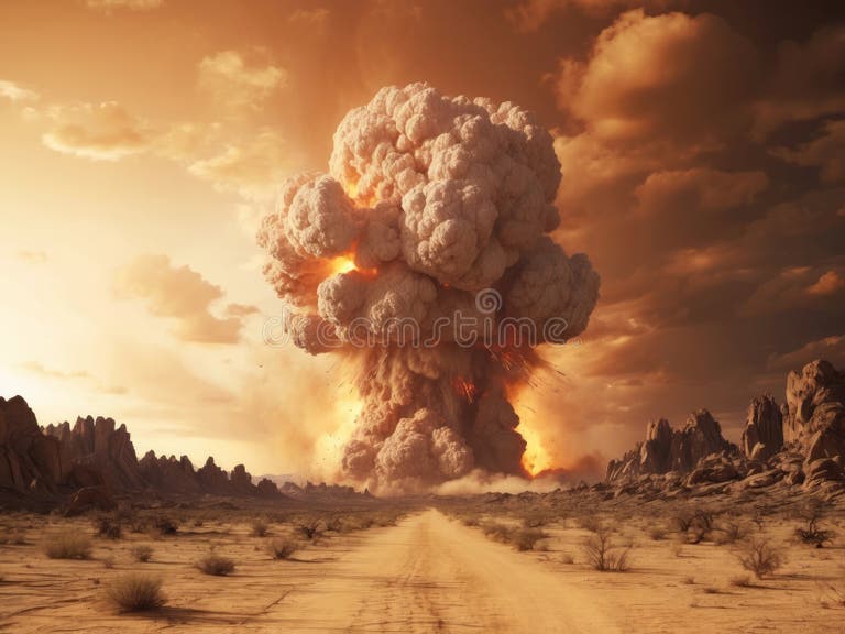Nuclear Explosion in the Desert Stock Image - Image of destruction ...