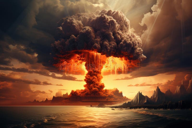 Nuclear Explosion Dramatic. Generate Ai Stock Image - Image of apocalypse, destroyed: 306855775