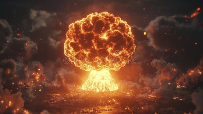 Nuclear Explosion Event Global Impact Graphic Visualization Chaotic ...