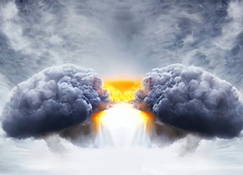 A Nuclear Explosion, a Gray Cloud in the Shape of a Huge Mushroom, and ...