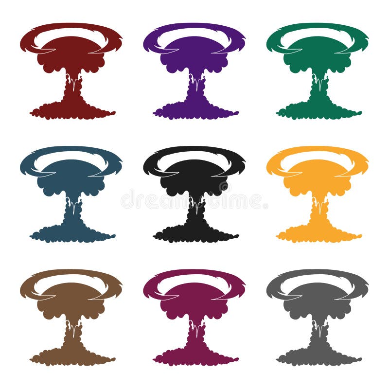 Nuclear Explosion Icon in Black Style Isolated on White Background ...