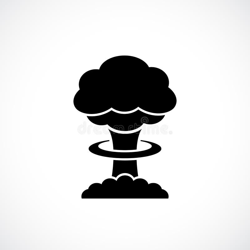 Atom Bomb Explosion Vector Icon Stock Vector - Illustration of fire ...