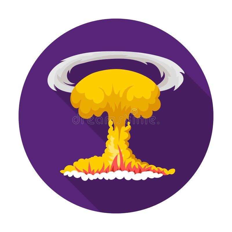 Nuclear Explosion Icon in Flat Style Isolated on White Background ...