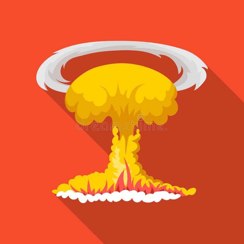 Nuclear Explosion Icon in Flat Style Isolated on White Background ...