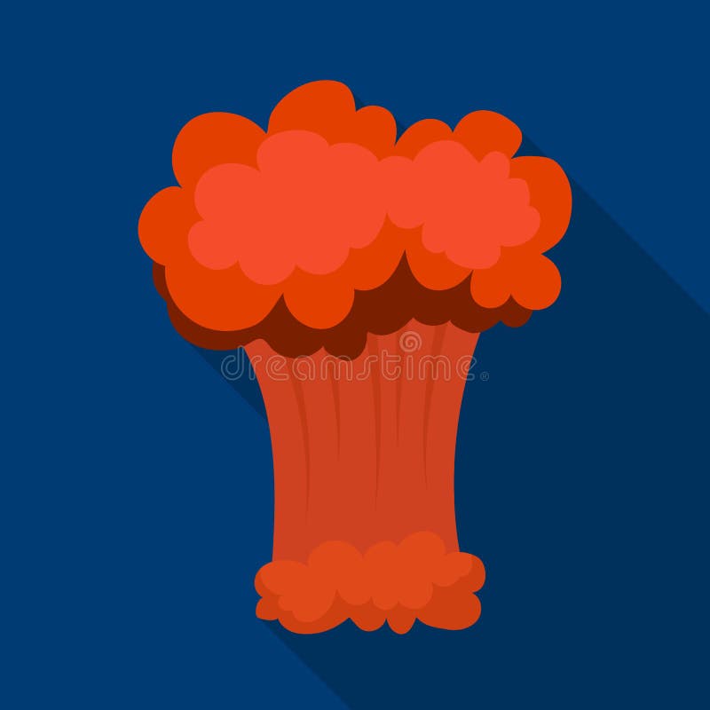 Nuclear Explosion Icon in Flat Style Isolated on White Background ...