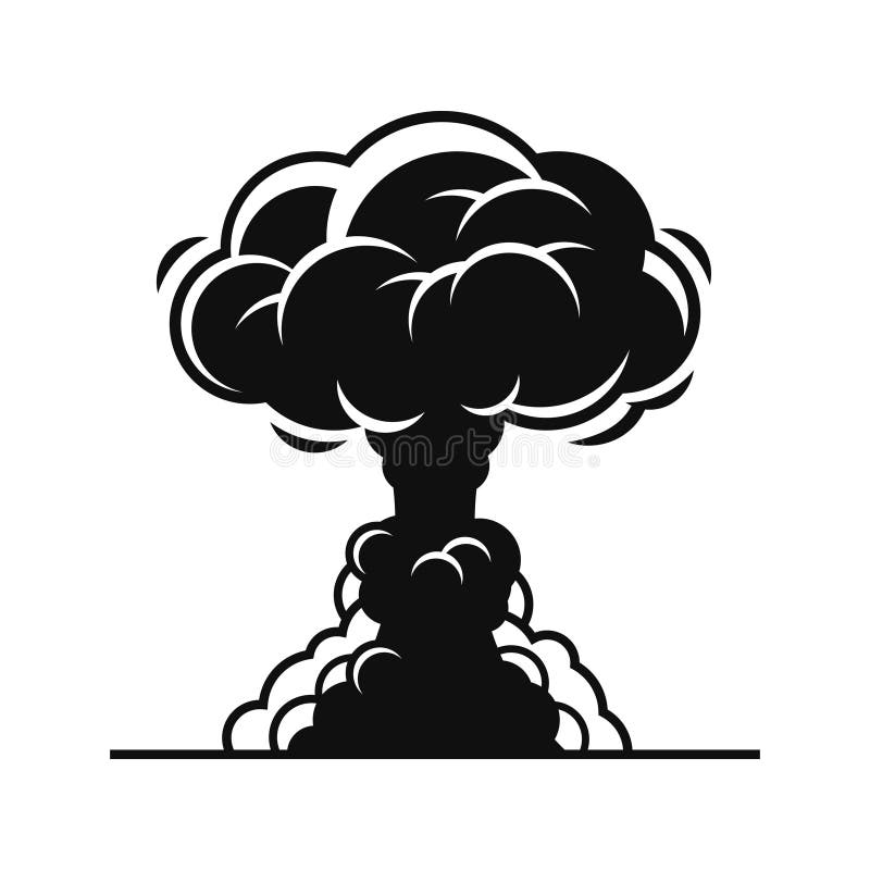 Nuclear Explosion Icon on White Background. Vector Stock Vector ...