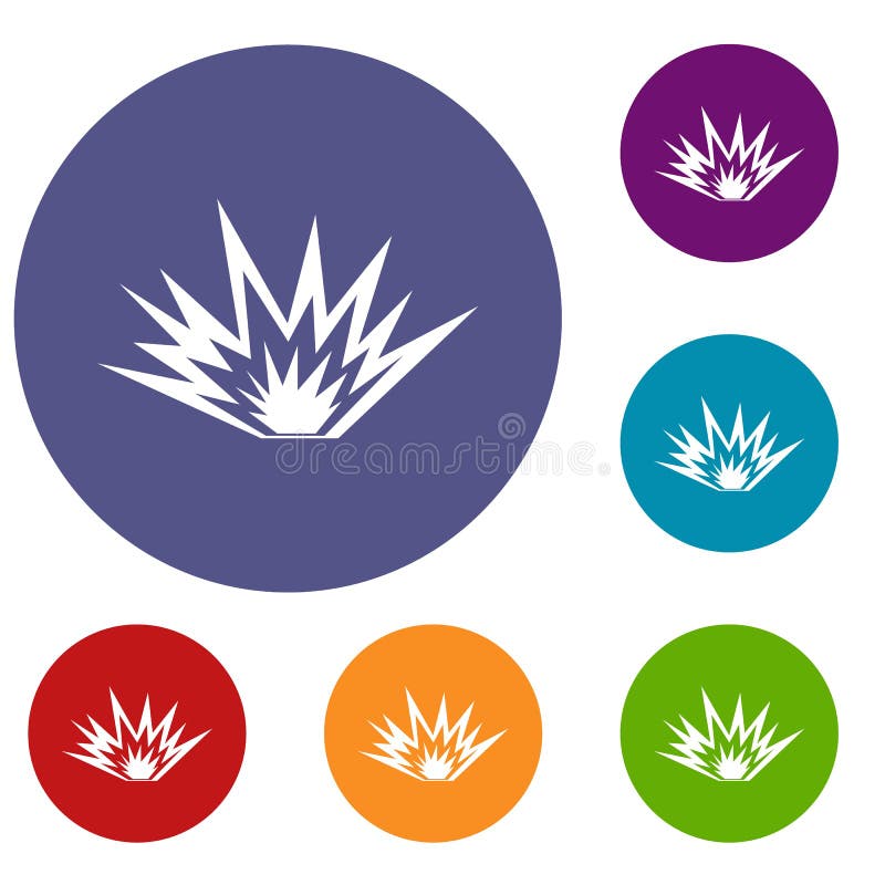 Nuclear Explosion Icons Set Stock Vector - Illustration of bomb ...