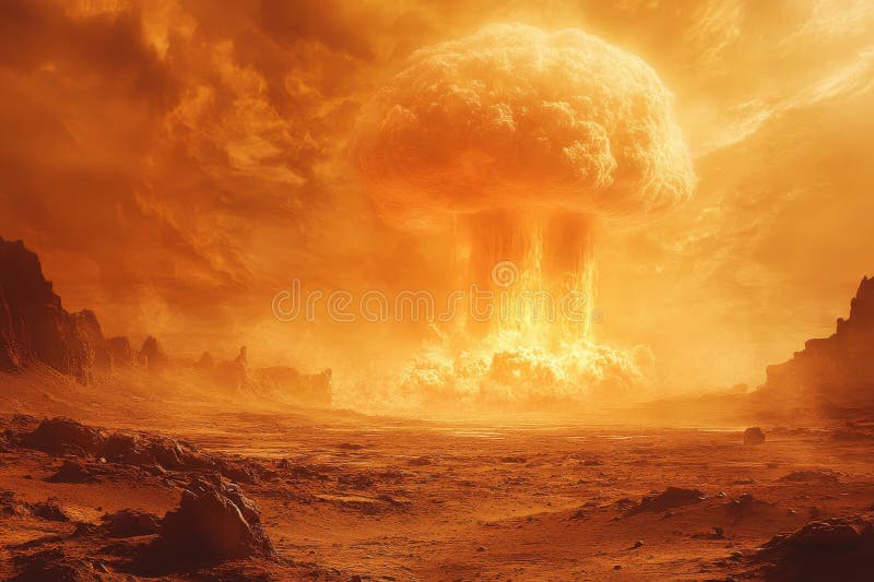 Nuclear Explosion Impact Wasteland Digital Art Post-apocalyptic ...