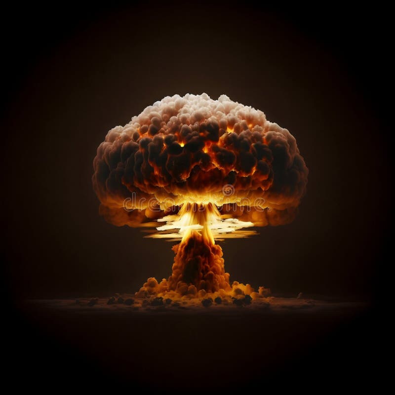 Nuclear Explosion Isolated on White Background. Generative Ai Stock ...