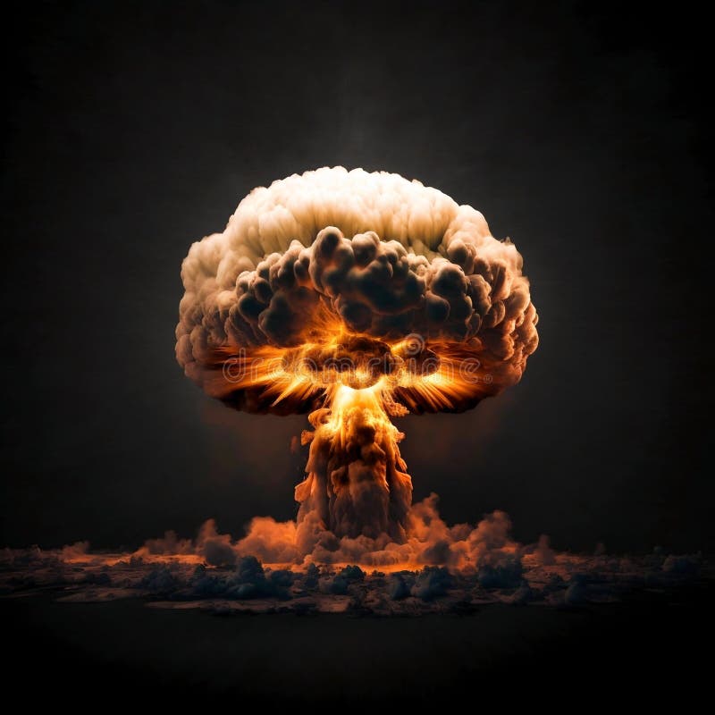 Nuclear Explosion Isolated on White Background. Generative Ai Stock ...
