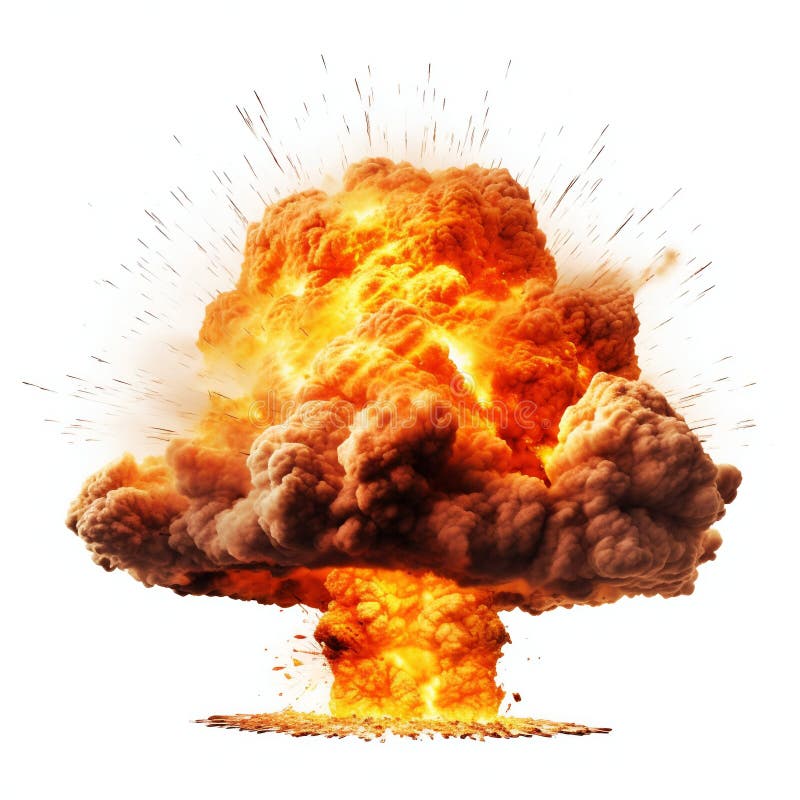 Nuclear Explosion Isolated on White Background. Generative Ai Stock ...