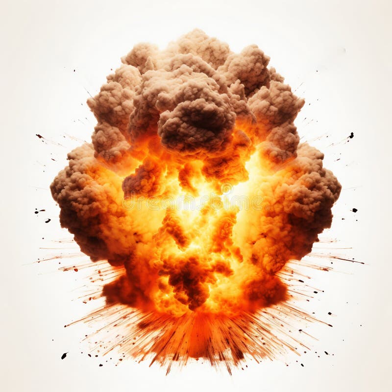 Nuclear Explosion Isolated on White Background. Generative Ai Stock ...
