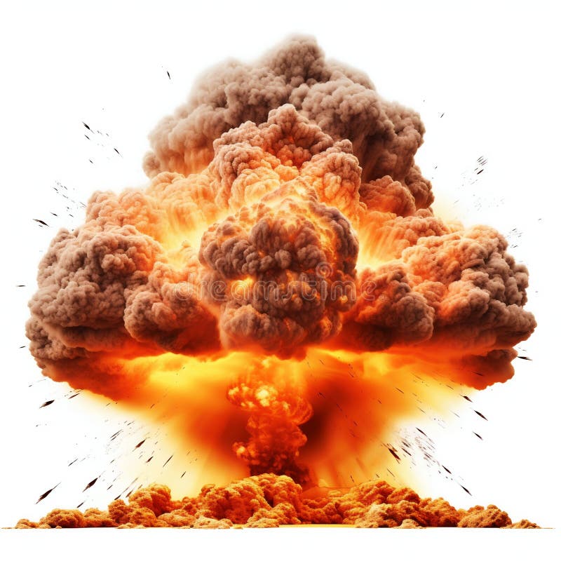Nuclear Explosion Isolated on White Background. Generative Ai Stock ...