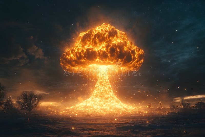 Nuclear Explosion with a Mushroom Cloud As a Form of Christmas Tree ...