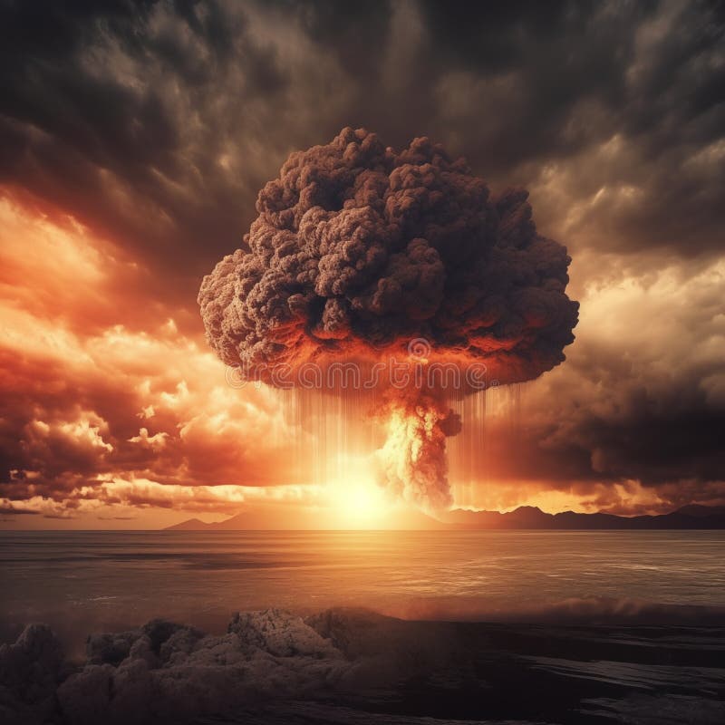 Nuclear Explosion Mushroom Cloud. Doomsday, Nuclear Apocalypse Stock ...