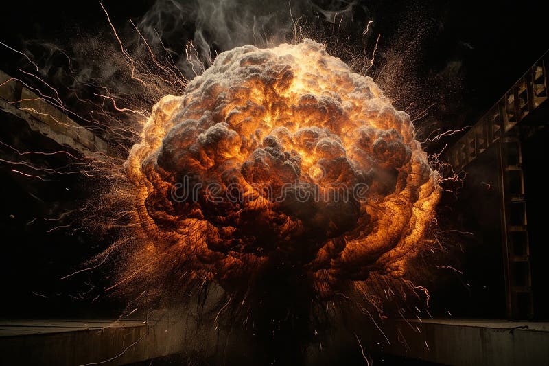 Nuclear Explosion in an Outdoor Setting. Symbol of Environmental ...