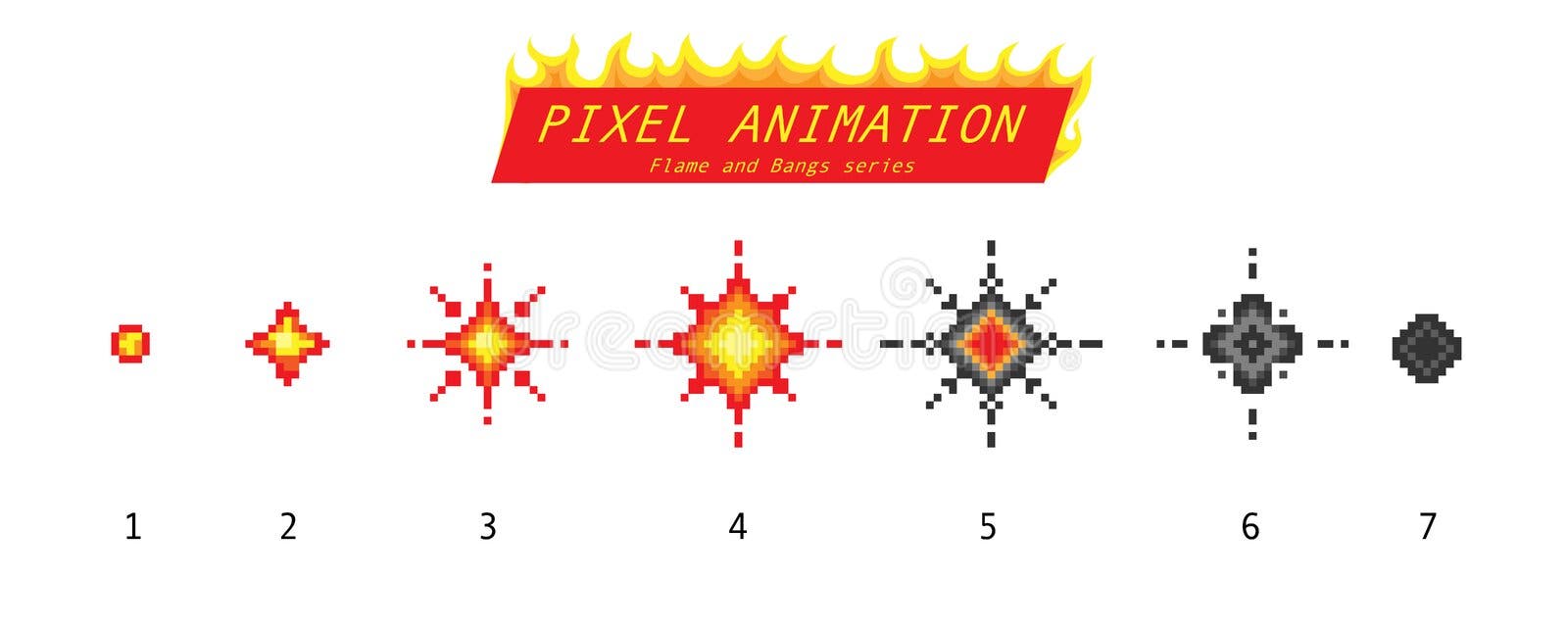 Explosion with Pixel Art. Vector Illustration Stock Vector ...