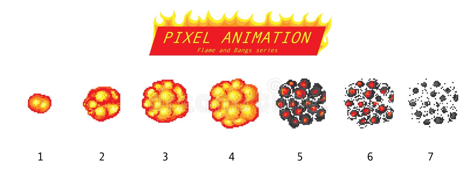 Explosion with Pixel Art. Vector Illustration Stock Vector ...