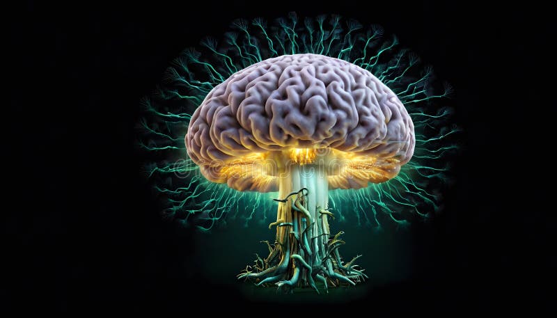 Nuclear Explosion Shaped Brain AI Generated Stock Photo - Image of ...