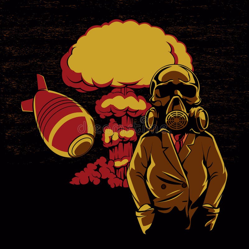 Simple Skull Gas Mask with Shield Vector Badge Logo Template Stock ...