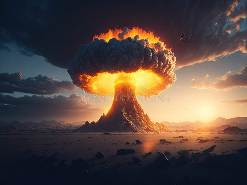Nuclear Explosion Sun Light High Detaile. Ai Generative Stock ...
