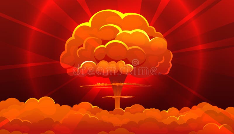 Nuclear explosion. Symbol stock vector. Illustration of radioactive ...