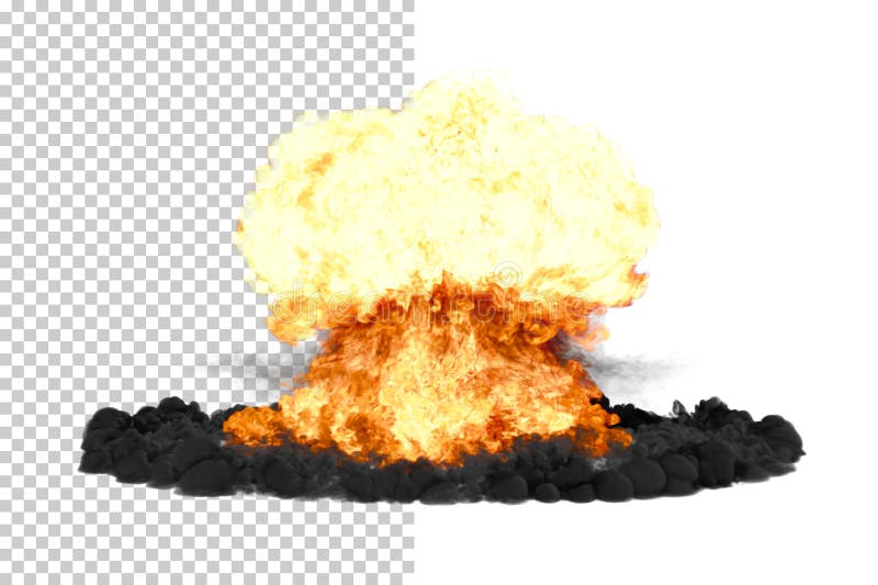 Nuclear Explosion on Transparency Background Stock Image - Image of ...